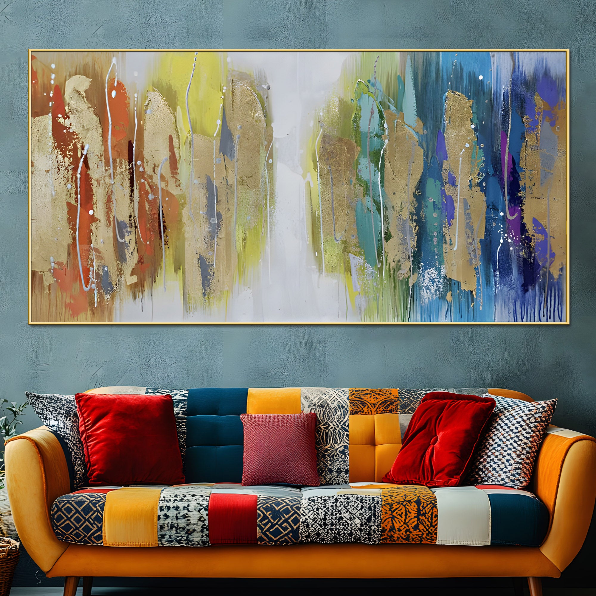 Abstract Art Textures Painted Wall Painting with Floating Frame – fablecasa
